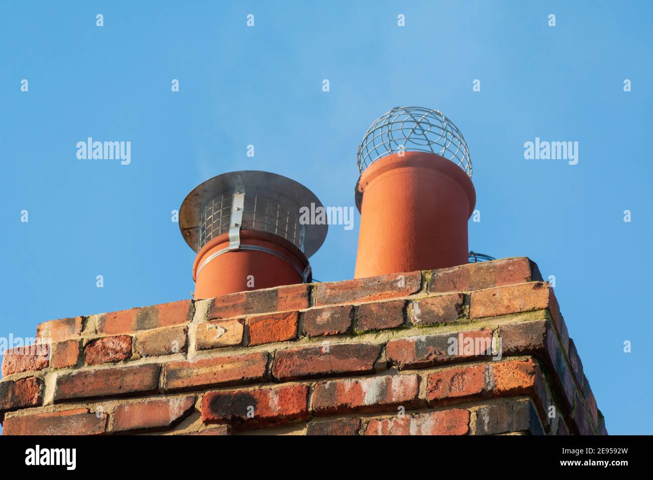 Chimney log burner brick old large sweep cowl cap hi-res stock ...