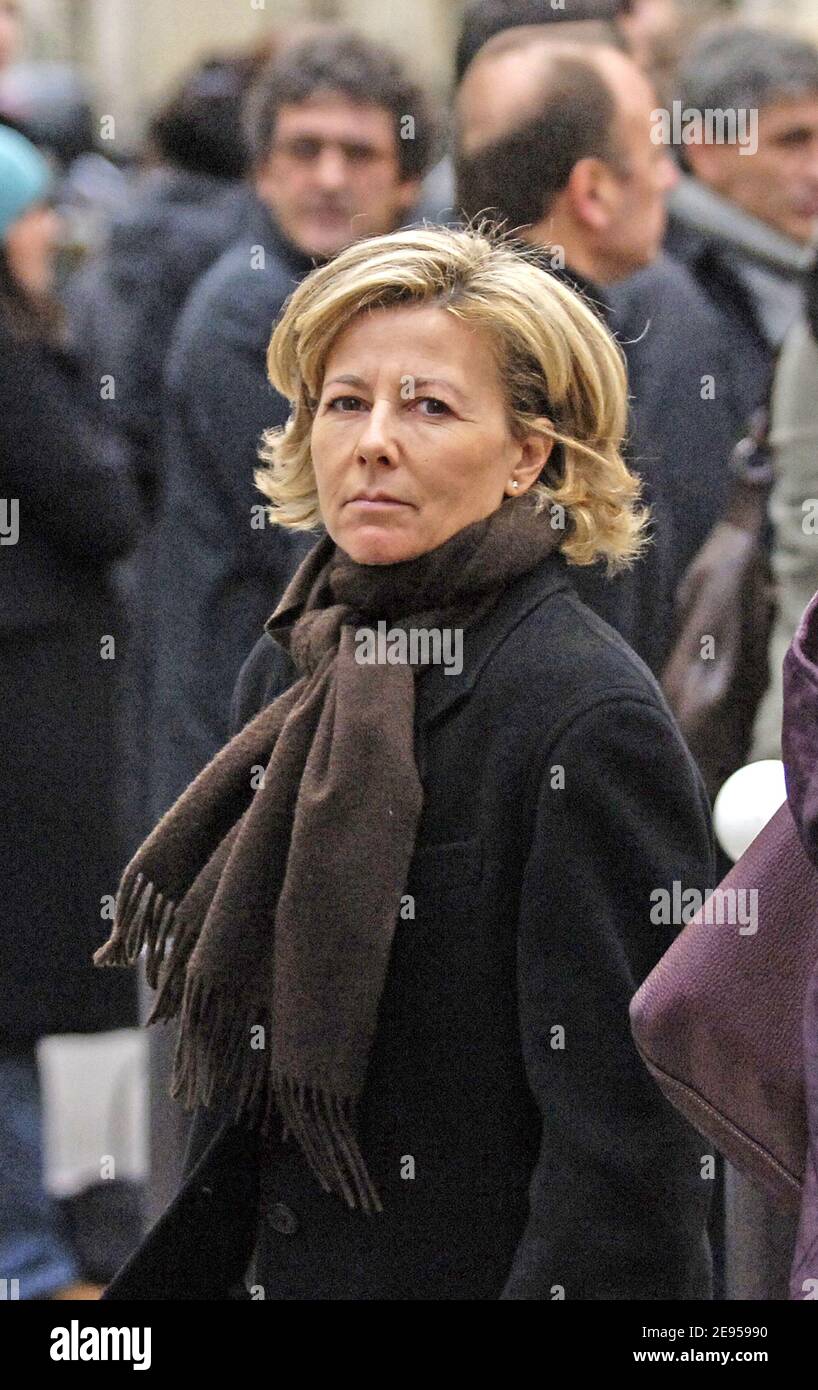 French TV presenter Claire Chazal attends the funeral of French TV ...