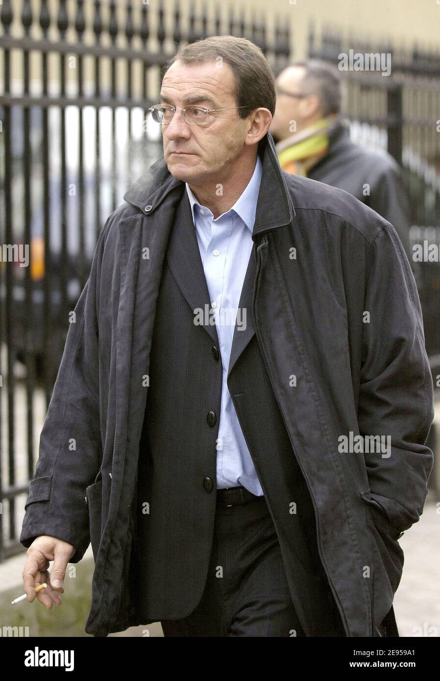 French TV presenter Jean-Pierre Pernaut attends the funeral of French ...