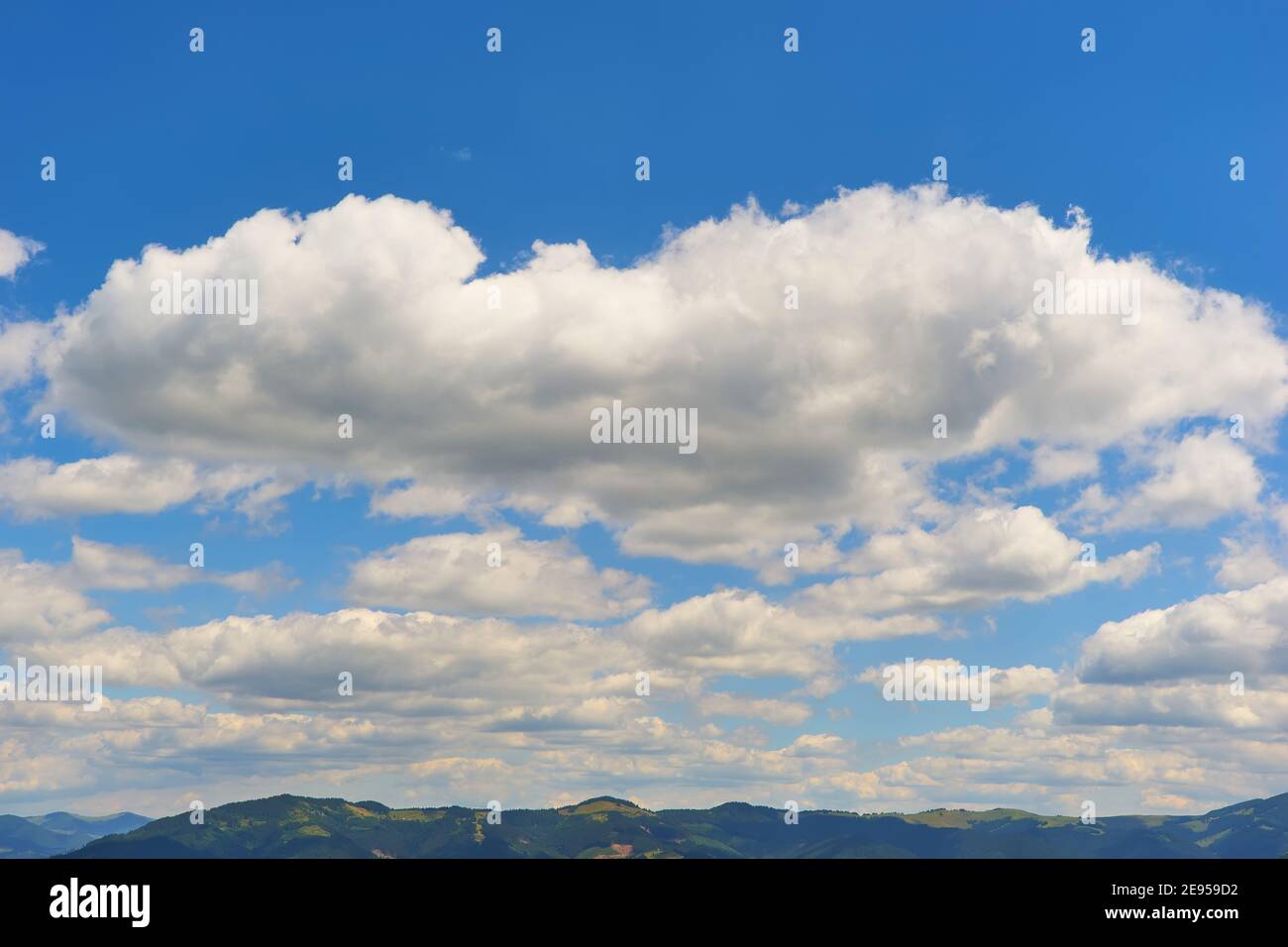 Natural sky and clouds background. Cloudy cover over mountains Stock ...