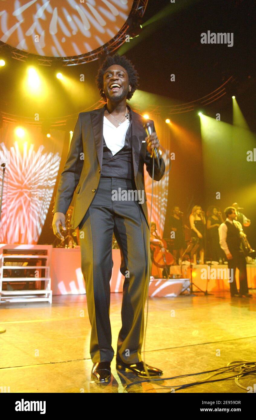 Rwanda native singer Corneille performs live on stage at 'L'Olympia' in ...