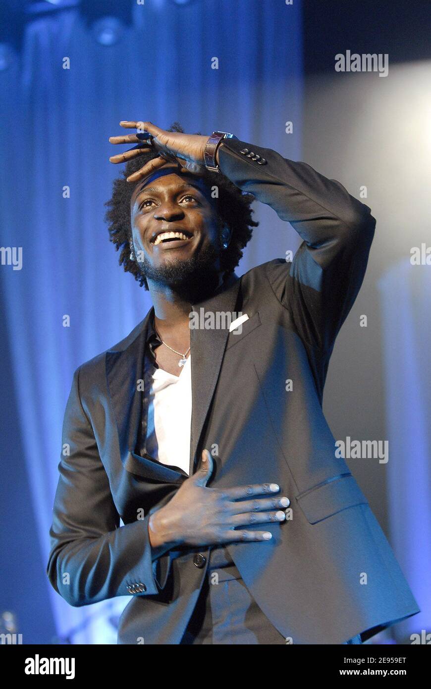 Rwanda native singer Corneille performs live on stage at 'L'Olympia' in ...