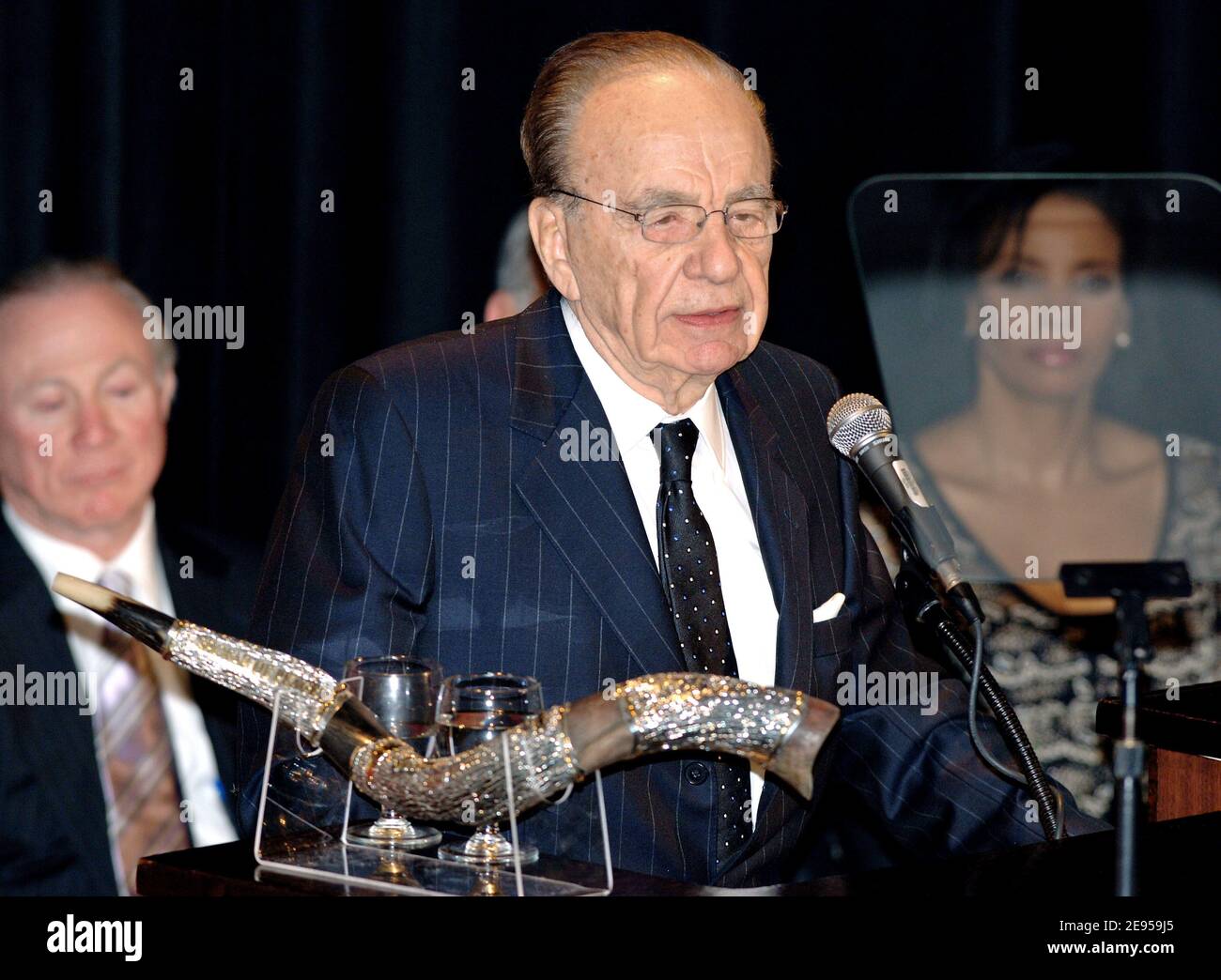 Aussie media mogul Rupert Murdoch delivers his acceptance speech during ...