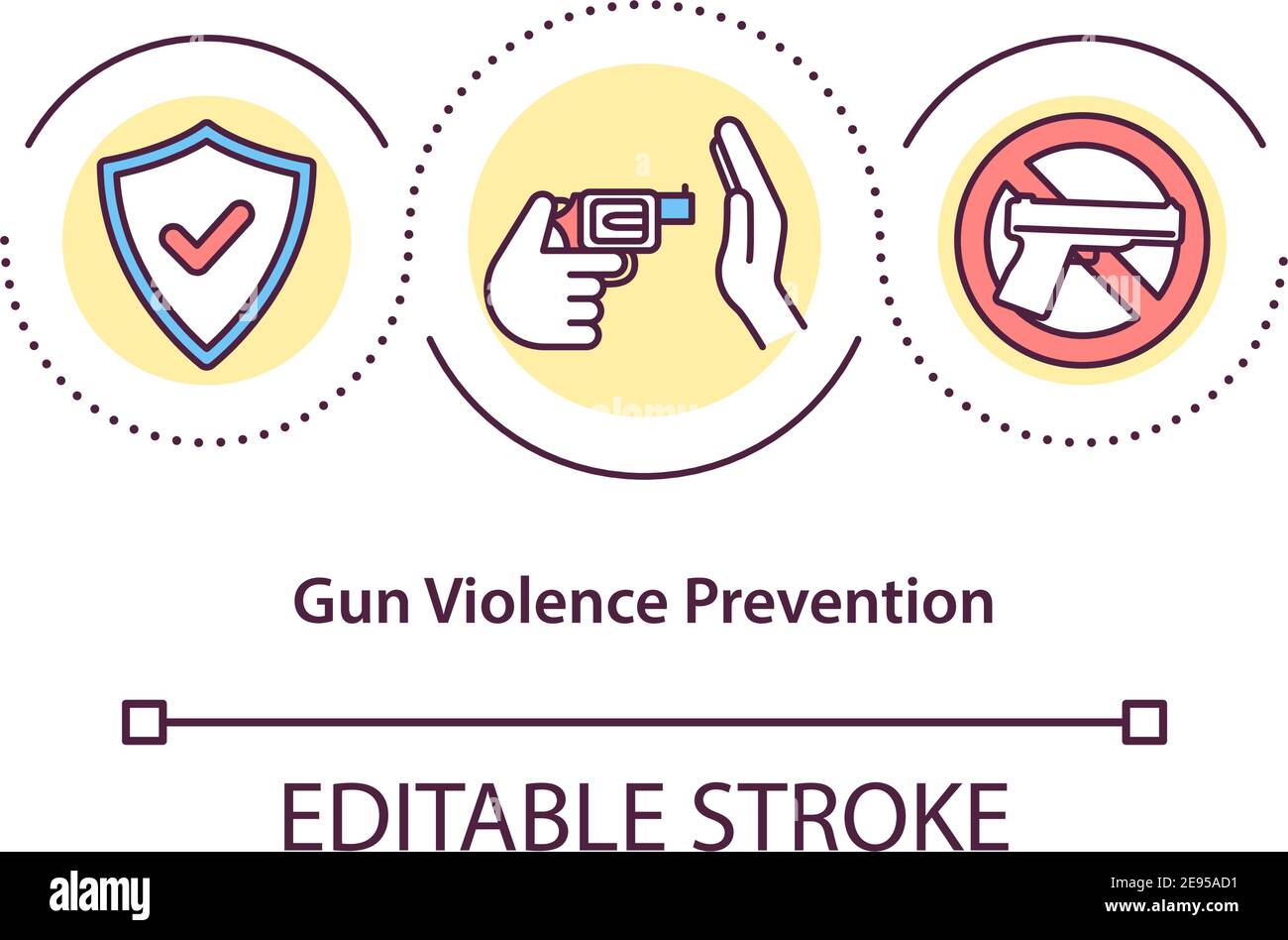 Gun violence prevention concept icon Stock Vector Image & Art - Alamy