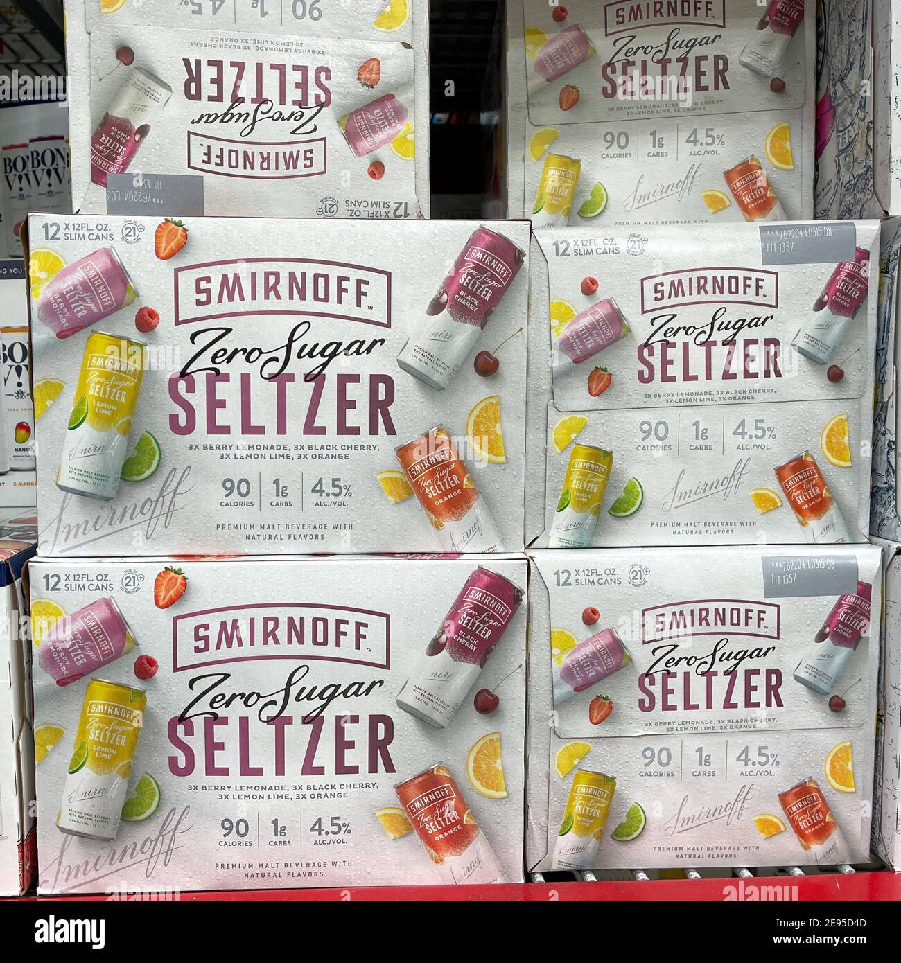 Orlando,FL USA - January 31, 2021: Cases of Smirnoff Zero Sugar Seltzer ...