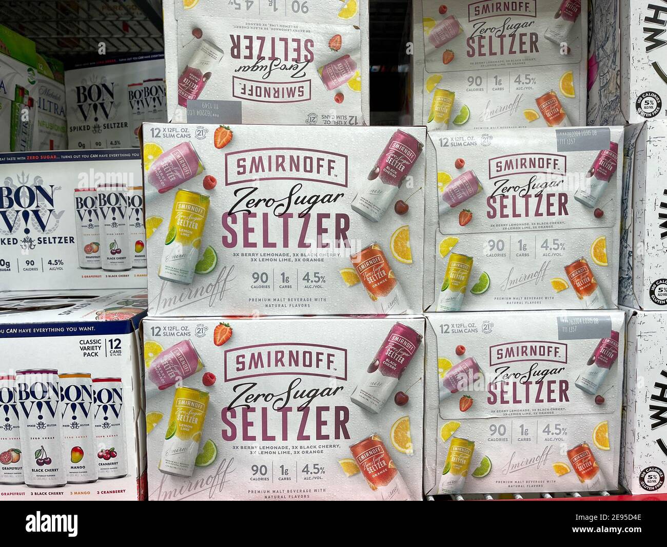 Orlando,FL USA - January 31, 2021: Cases of Smirnoff Zero Sugar Seltzer ...