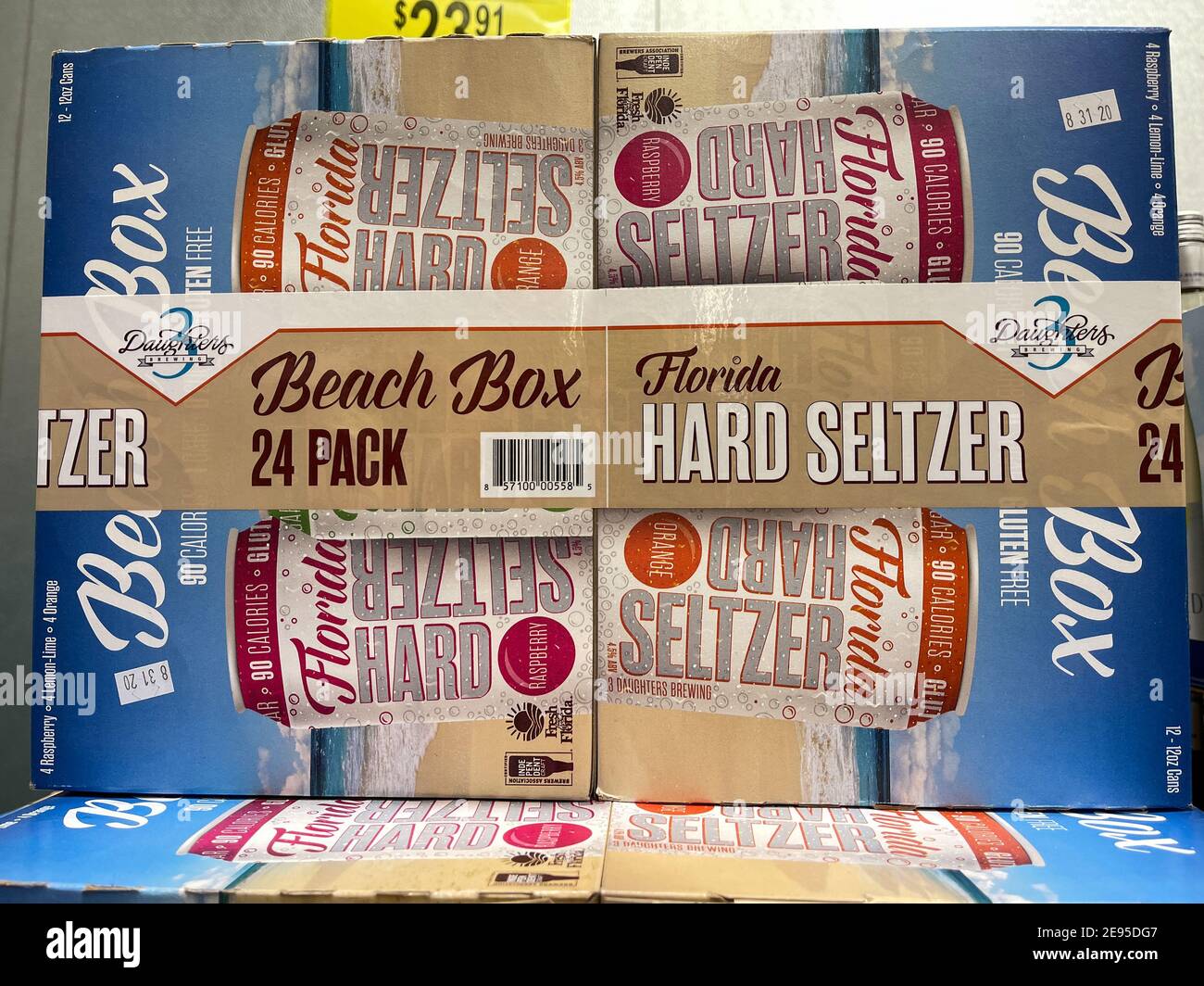 Orlando,FL USA - January 31, 2021: Cases of Florida Beach Box Hard ...