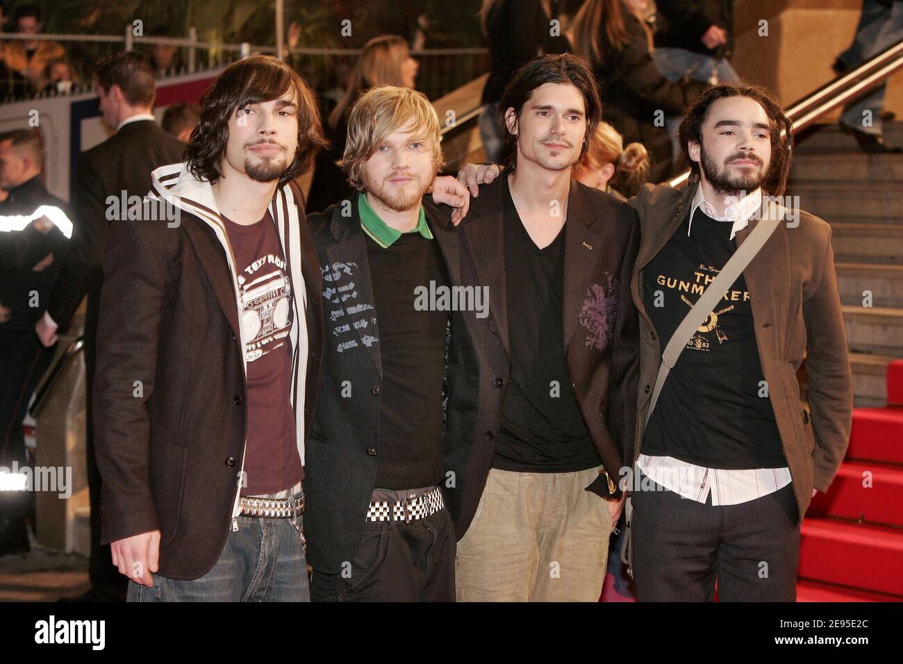 French band Kyo arrives at the 7th NRJ Music Awards at the Palais des ...