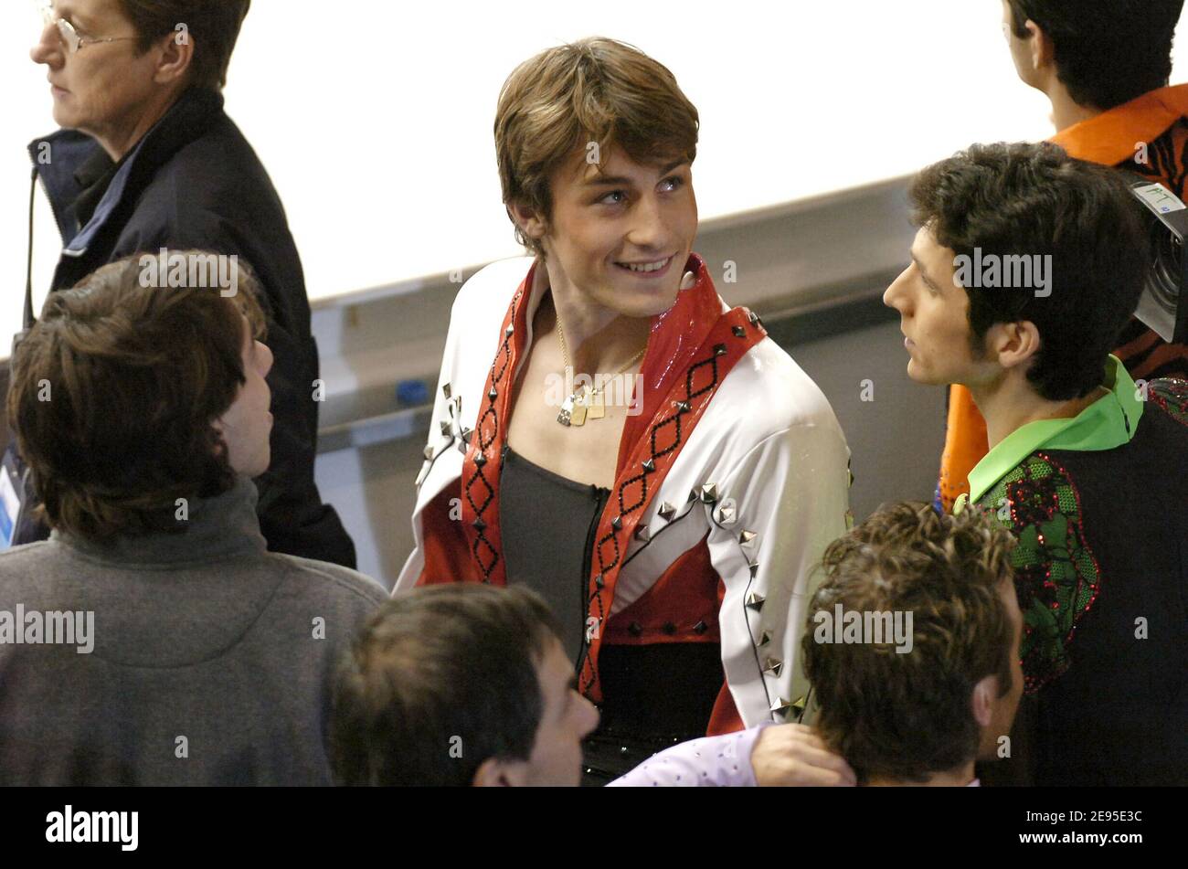 Bronze medalist France's Brian Joubert before warm-up during the ISU ...