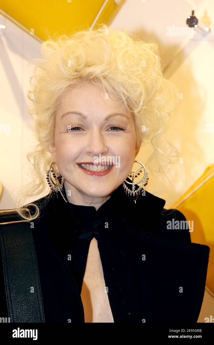 US singer Cyndi Lauper attends the Lancel store opening party on the ...