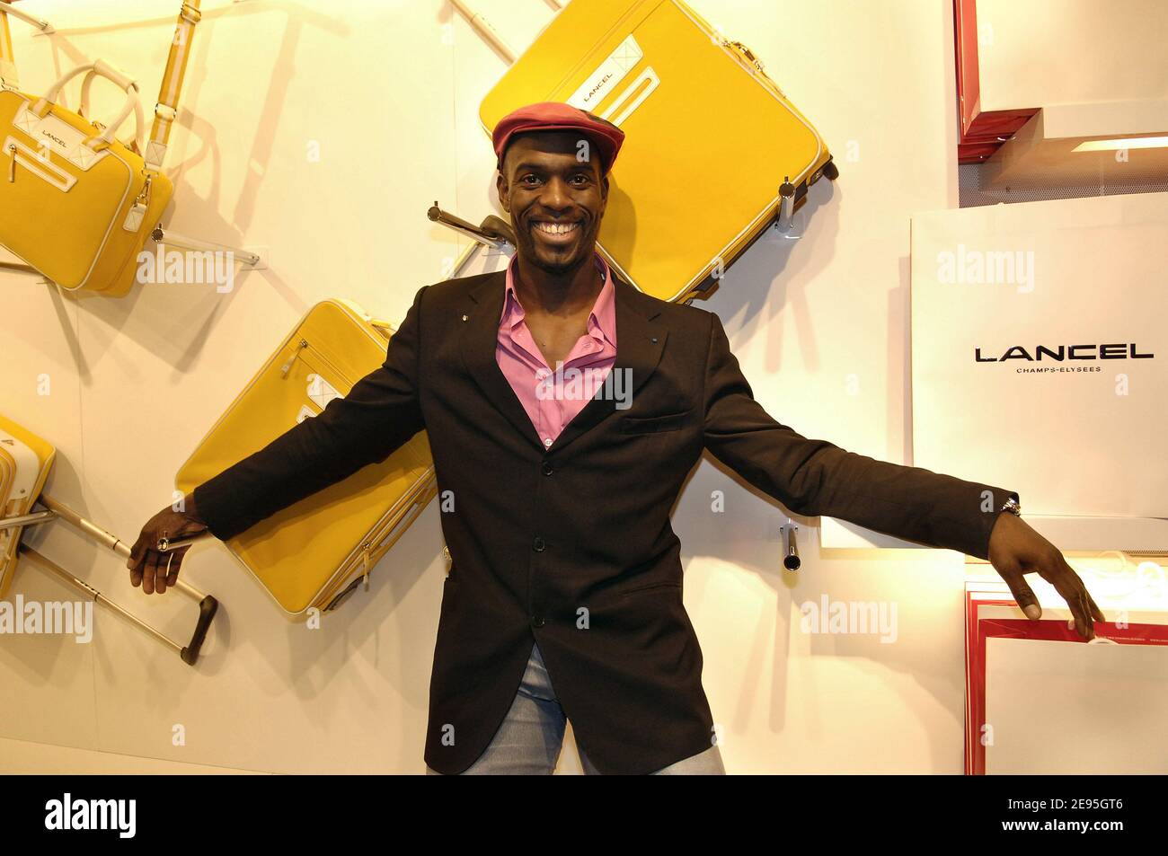 French Tae Kwon Do champion Pascal Gentil attends the Lancel store ...