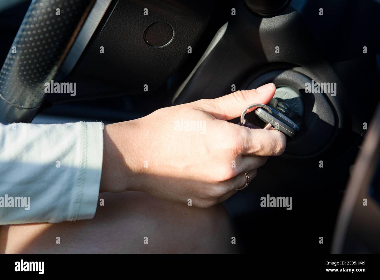 car keys ignition on close up road trip concept Stock Photo - Alamy