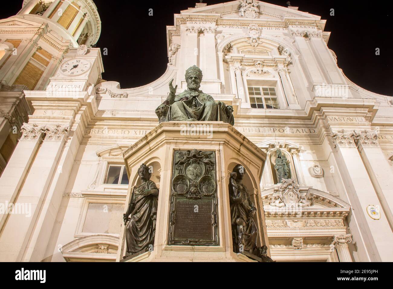 View of the monument to Pope Sixtus the fifth, the consecration of a ...