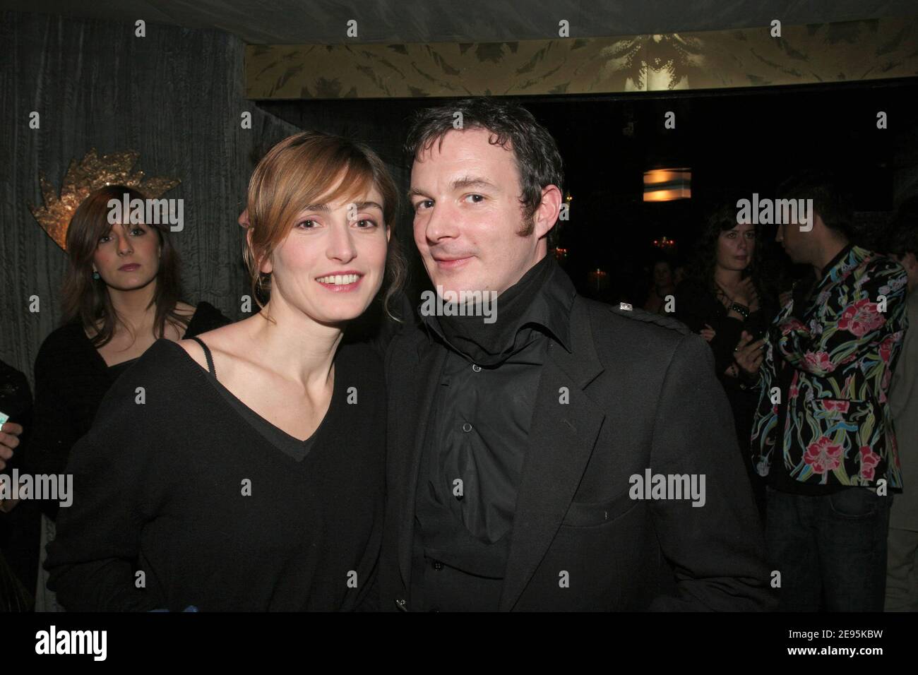 French actress Julie Gayet with her boyfriend Rocco de Robien (nephew of Gilles de Robien ...