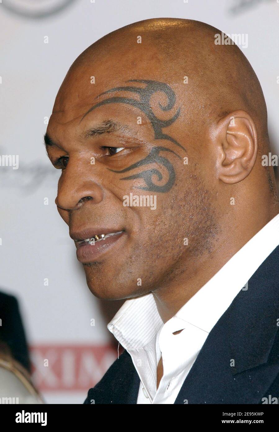 Mike Tyson attends the Maxim Rock City Super Bowl Party at the Max M ...