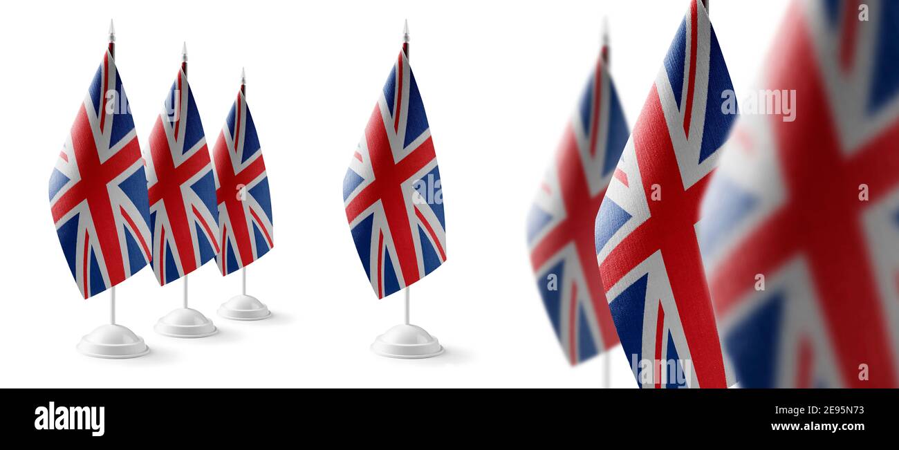 Set of United Kingdom national flags on a white background Stock Photo ...