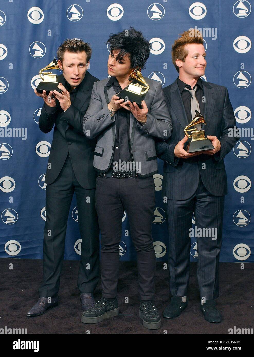 Winners for Record of the Year, Green Day poses in the pressroom of the ...