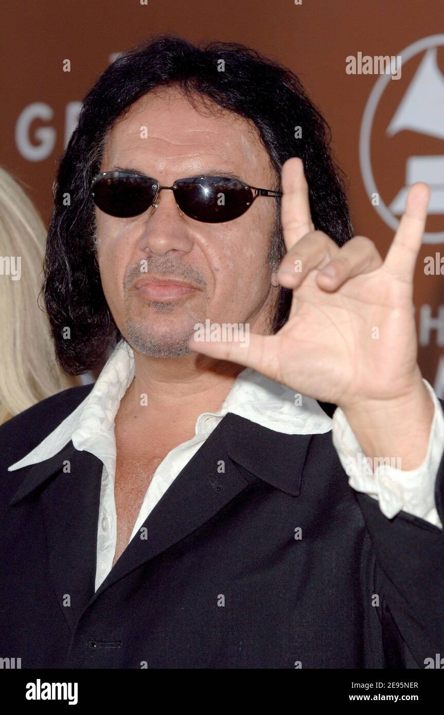 Gene Simmons arrives at the 48th Annual Grammy Awards held at the ...