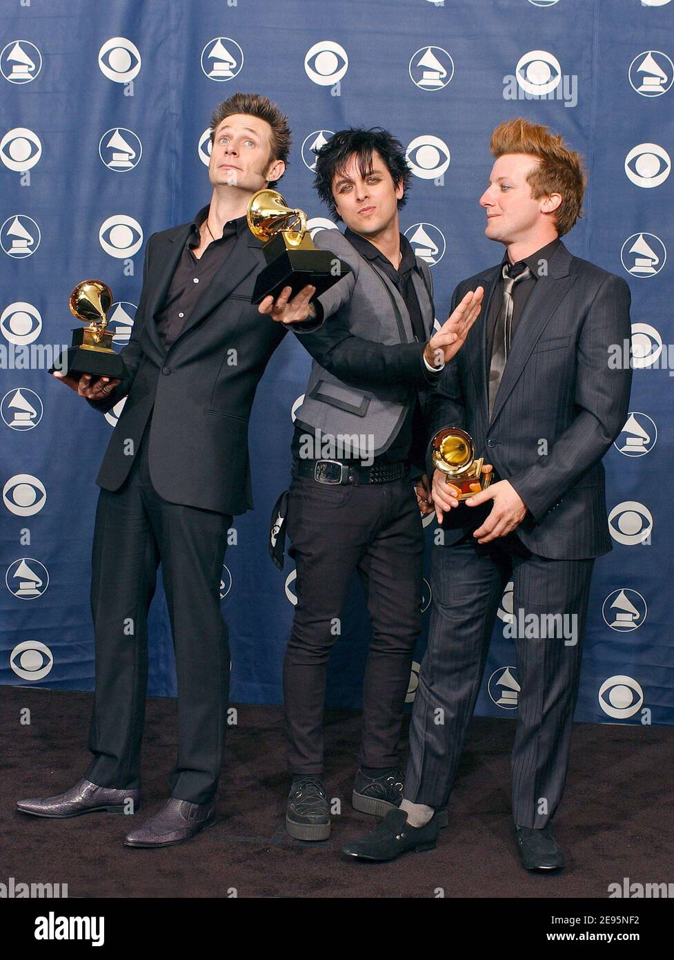 Winners for Record of the Year, Green Day poses in the pressroom of the ...