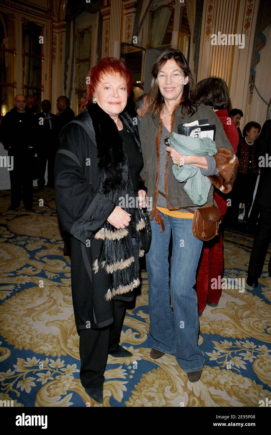 French singer Regine and English actress Jane Birkin attend a ceremony ...
