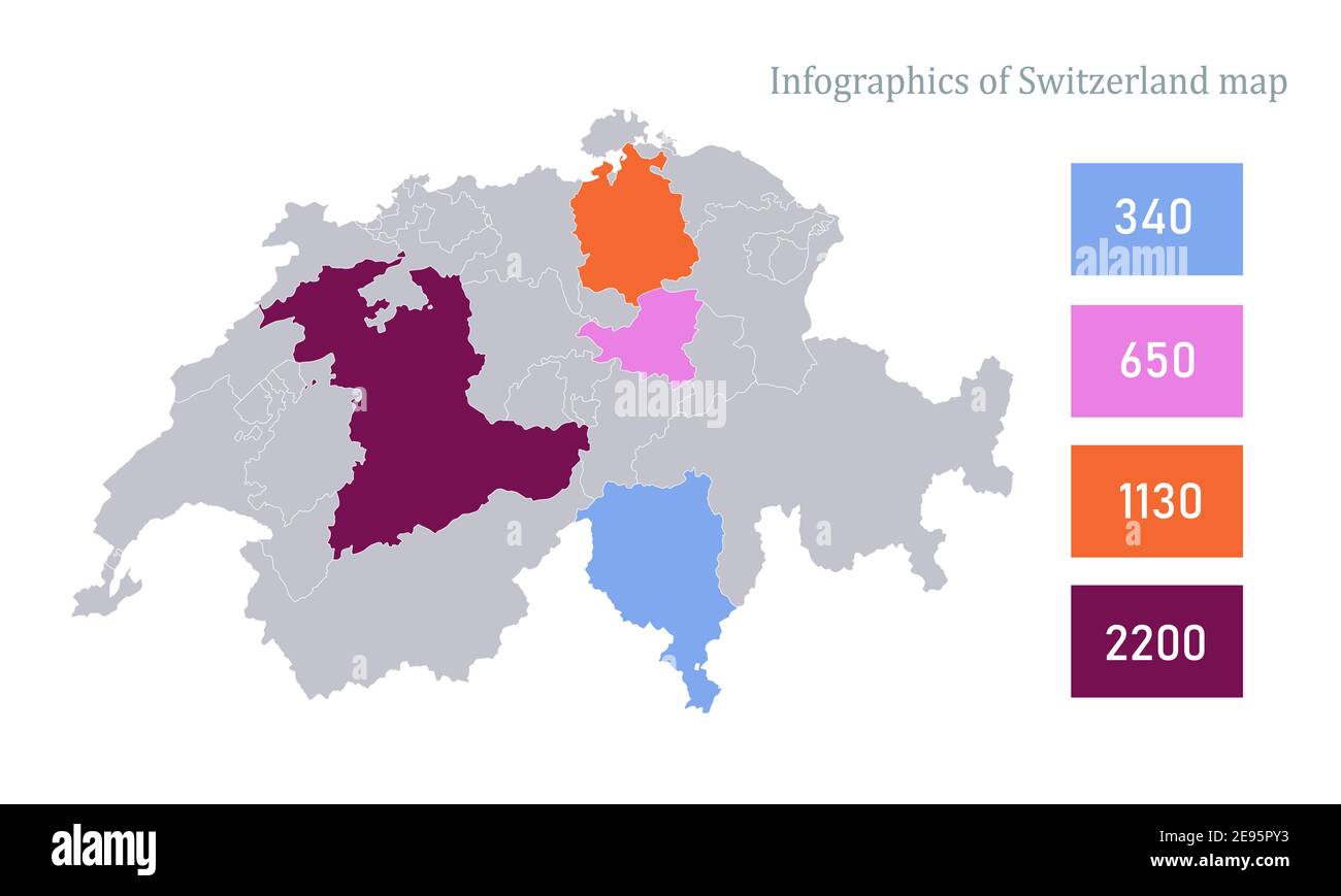 Infographics of Switzerland map, individual regions vector Stock Vector ...