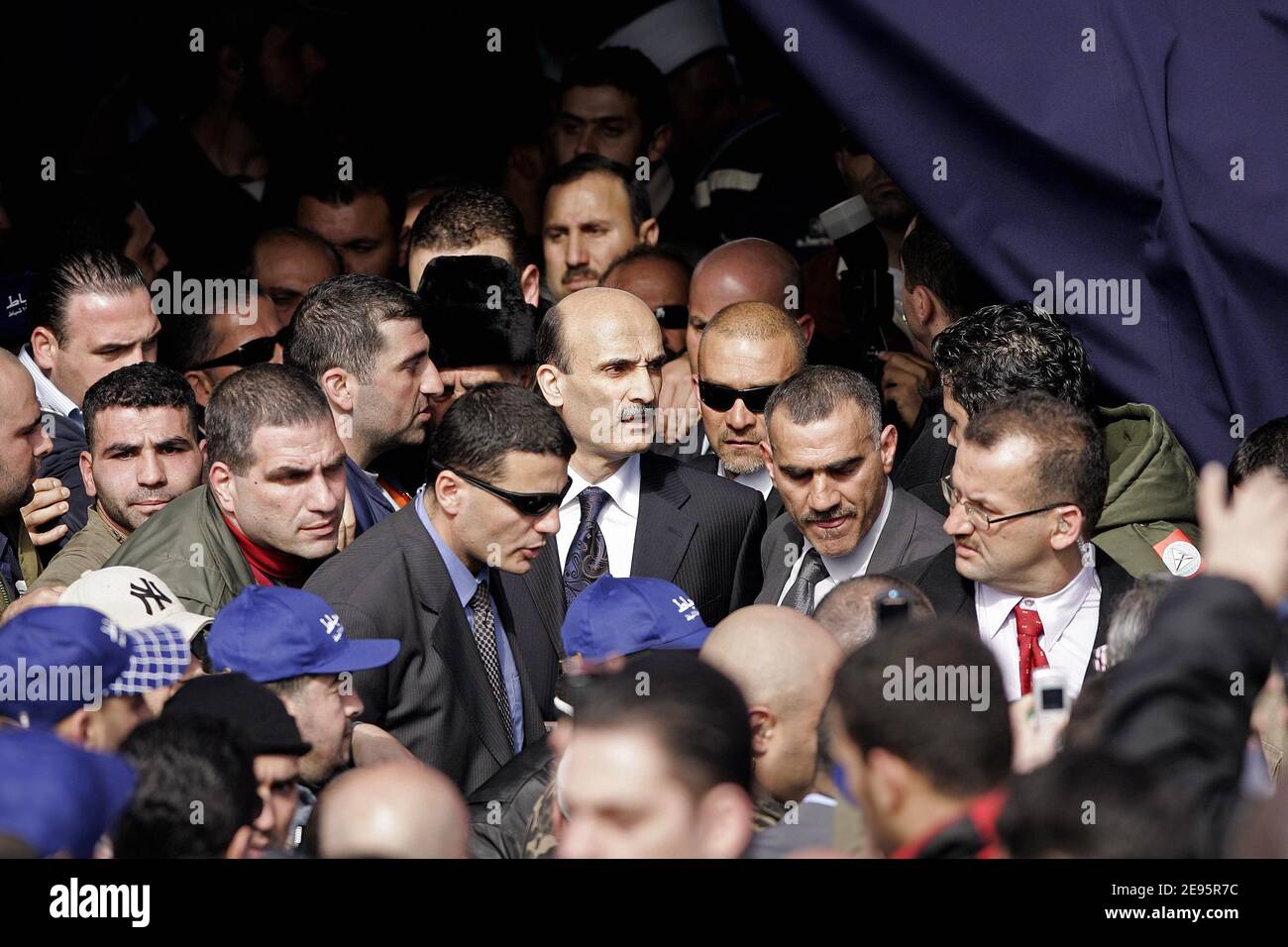 Anti-Syrian leader of the Christian Lebanese Forces Samir Geagea takes ...