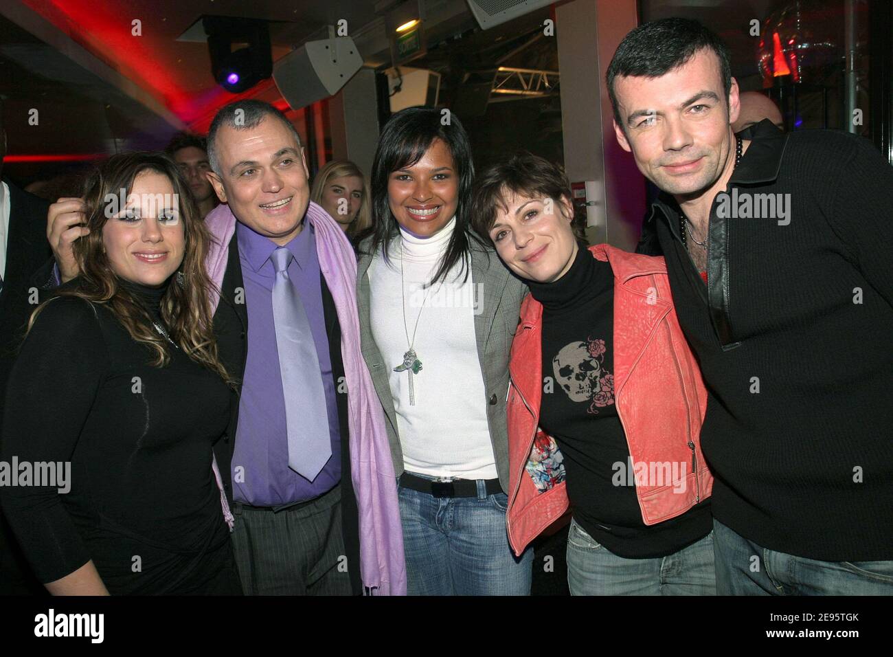 Star Academy contestant Alexia Richard Cross, Emilie and jury members ...