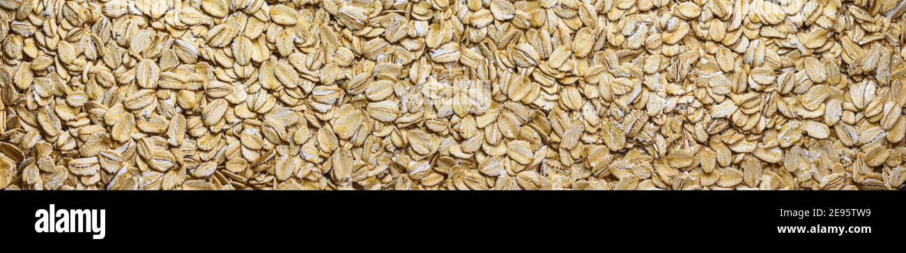 A close-up of a spelt cereal flakes for breakfast. Panoramic background ...