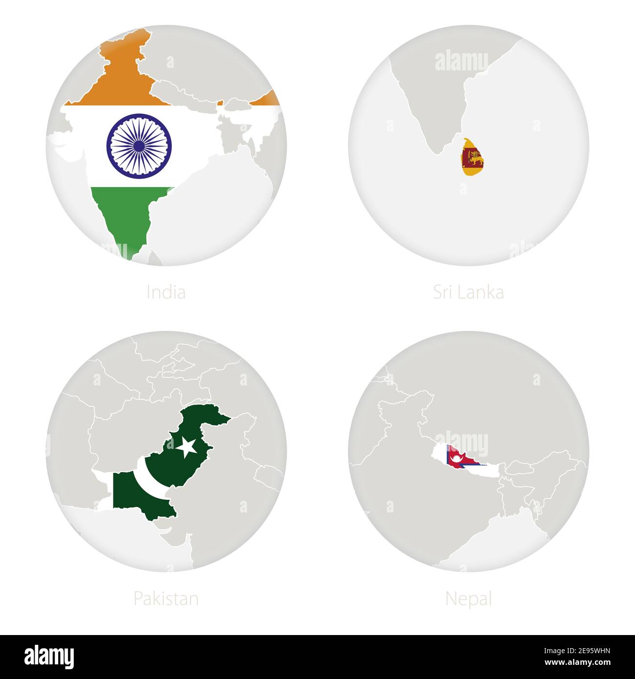 India pakistan border map hi-res stock photography and images - Alamy