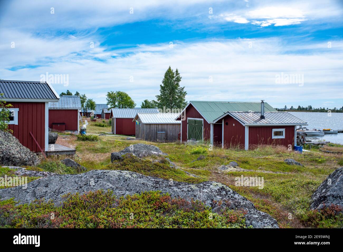 Traditional Fishing Village and Boat houses lake on Stor-Rabben Island ...