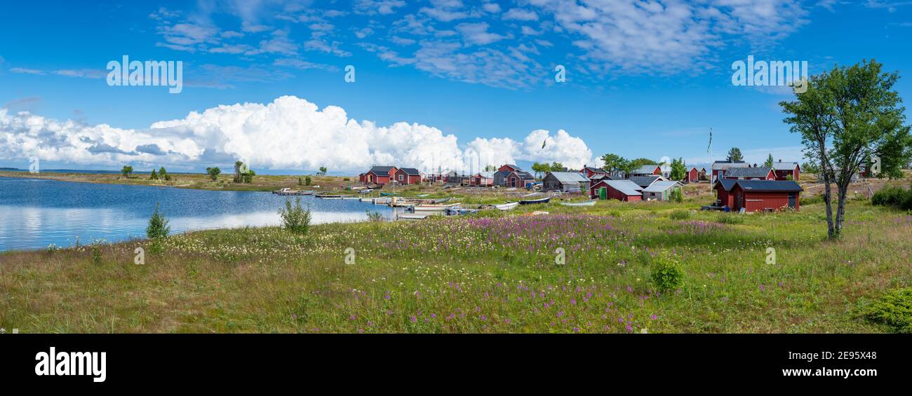 Traditional Fishing Village and Boat houses lake on Stor-Rabben Island ...