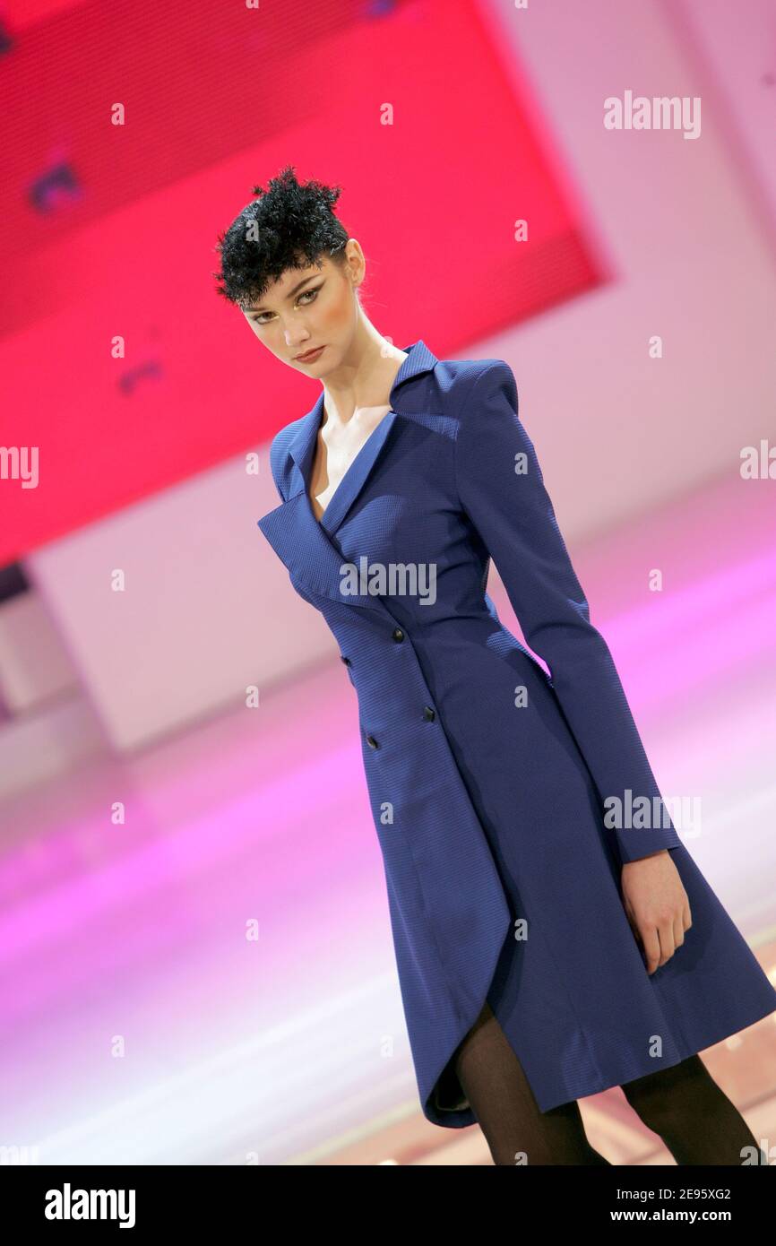 A model displays a creation by French designer Fatima Lopes for her ...