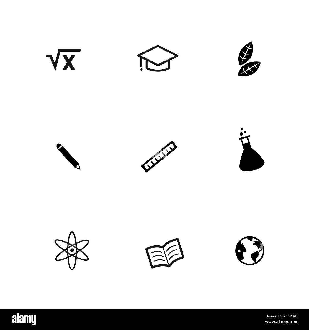 School subjects icons. Symbols for the educational sector. High quality ...