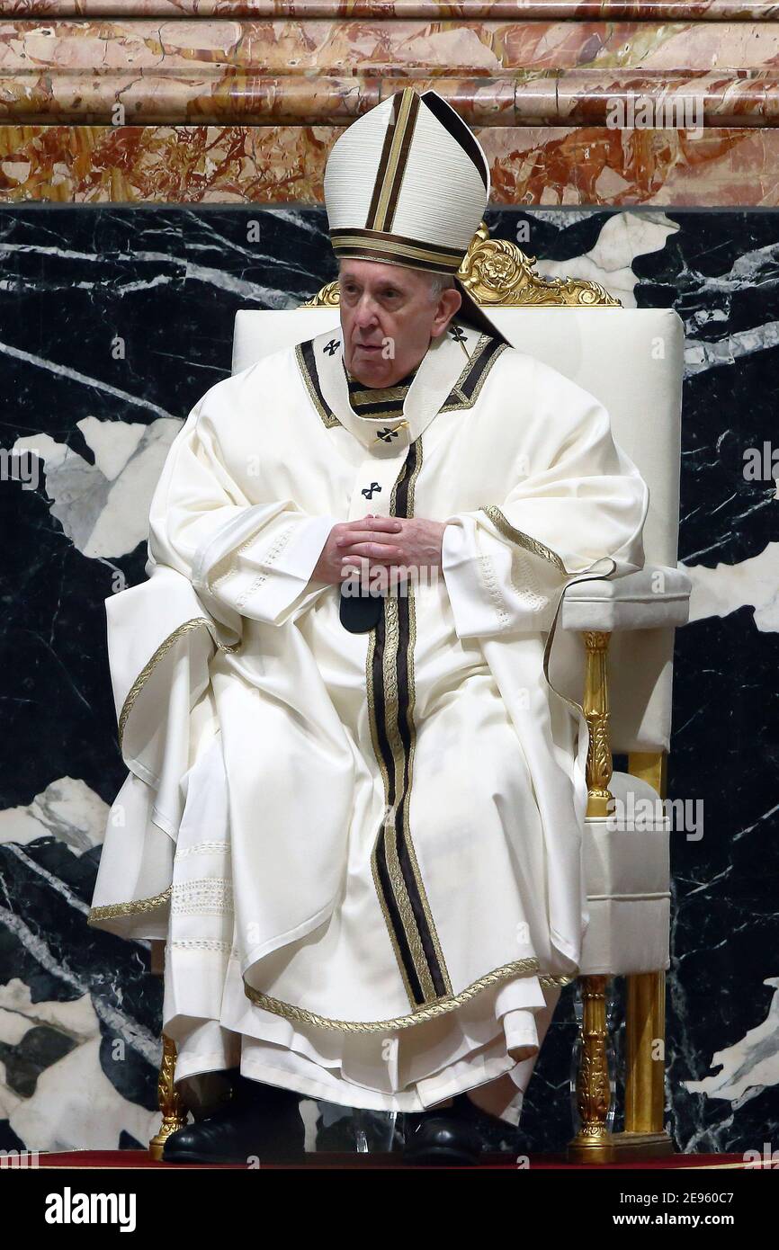 Rome, Italy. 02nd Feb, 2021. Feb. 2, 2021 Pope Francis celebrates a ...