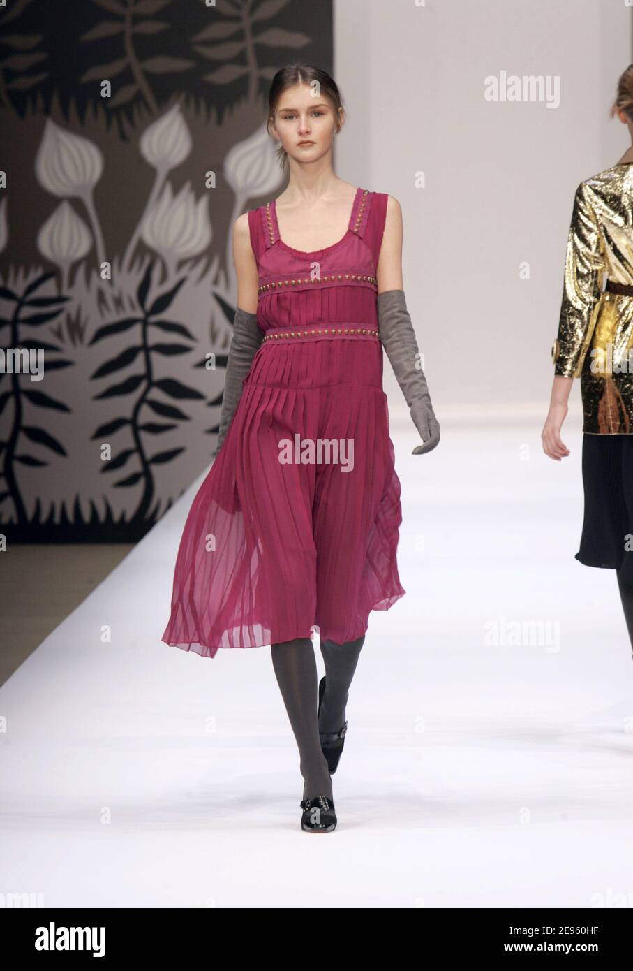 A model displays a creation by Suzanne Clements and Inacio Ribeiro for ...