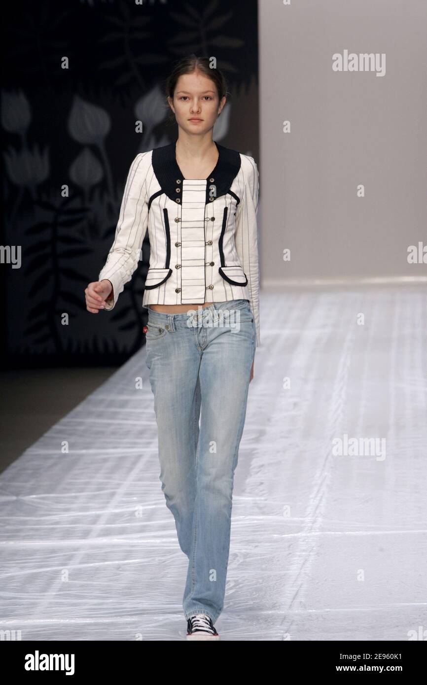 A model displays a creation by Suzanne Clements and Inacio Ribeiro for ...