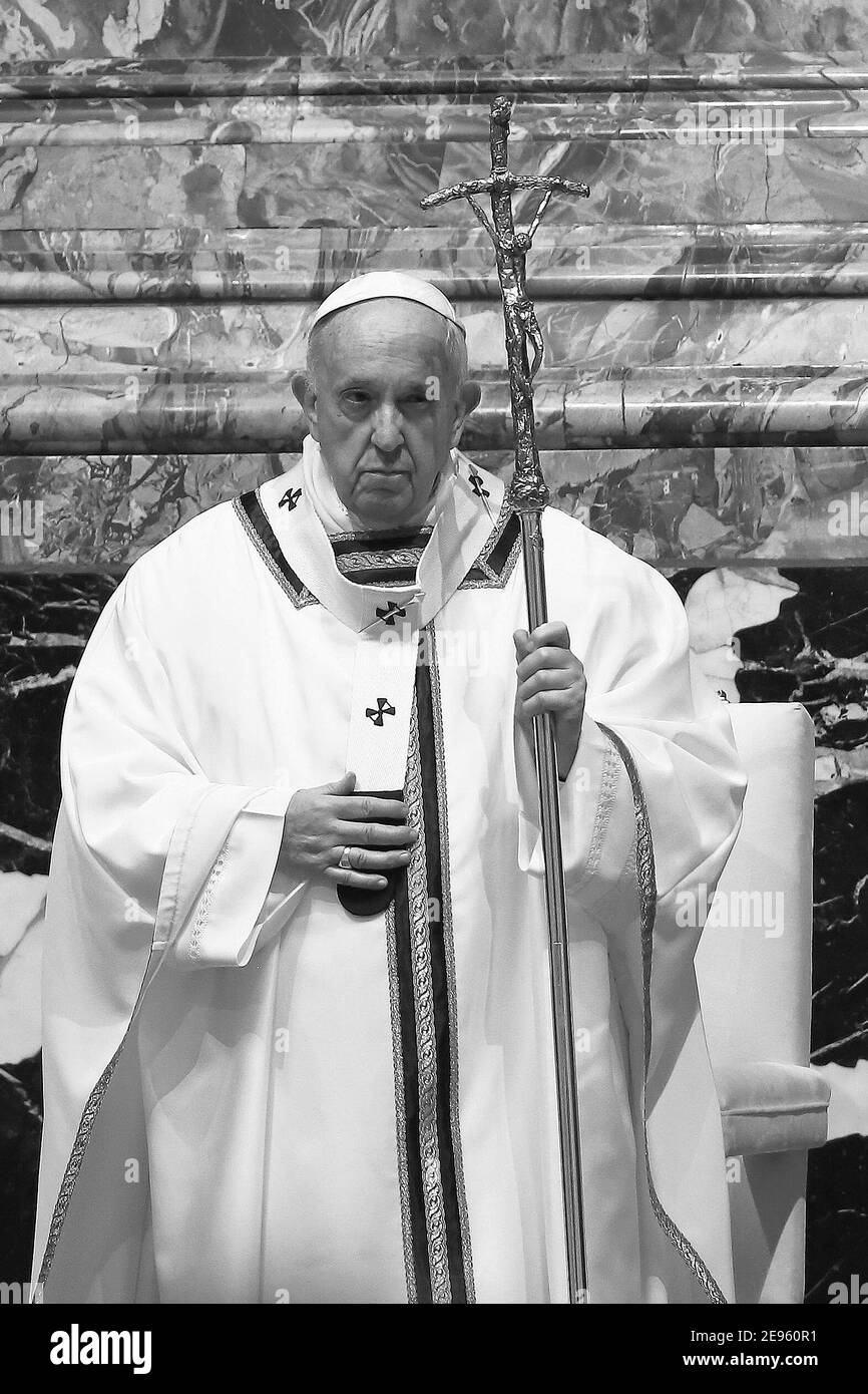 Rome, Italy. 02nd Feb, 2021. Feb. 2, 2021 Pope Francis celebrates a ...
