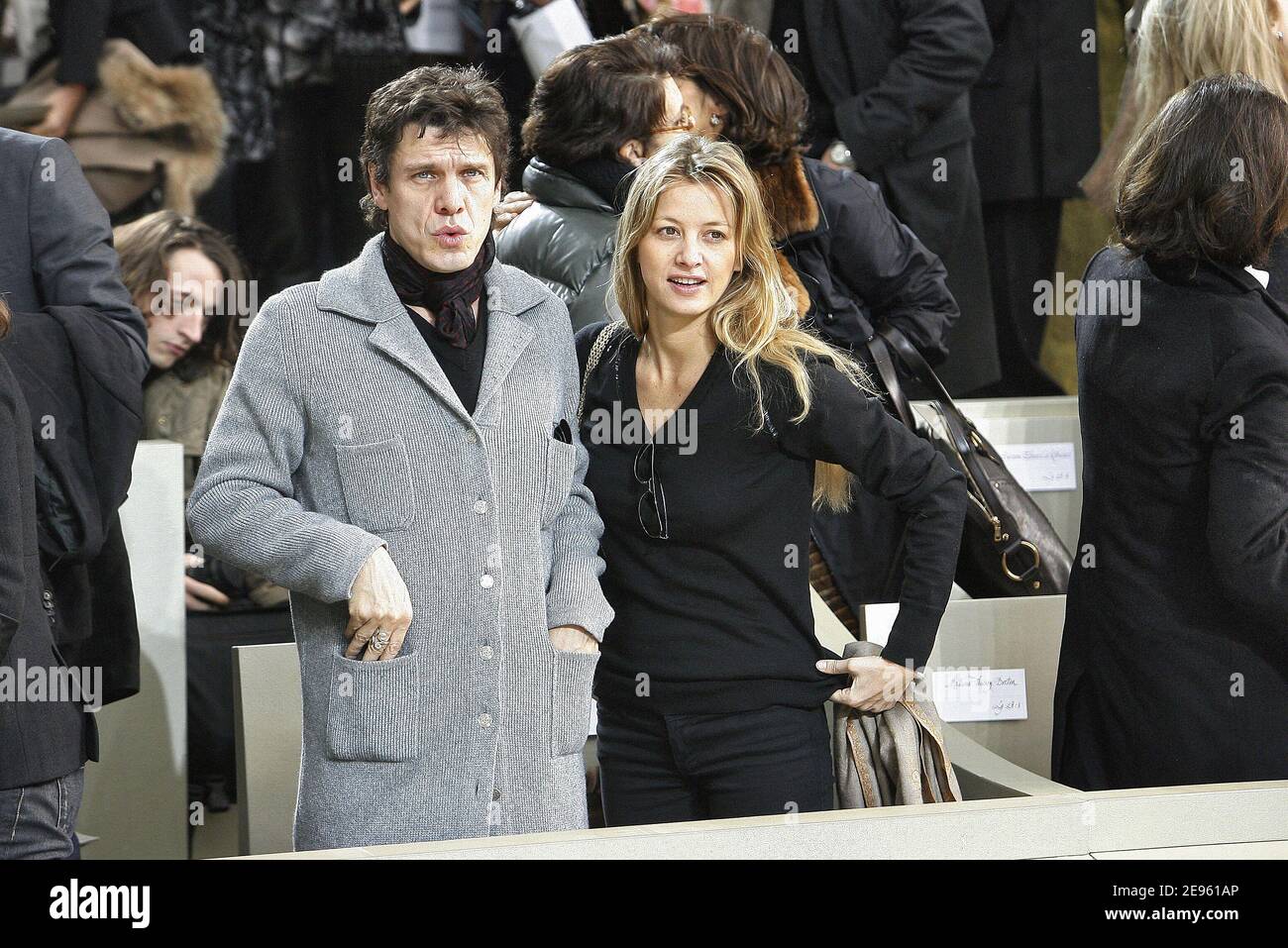 French singer Marc Lavoine and his wife Sarah Poniatowski attend Chanel ...