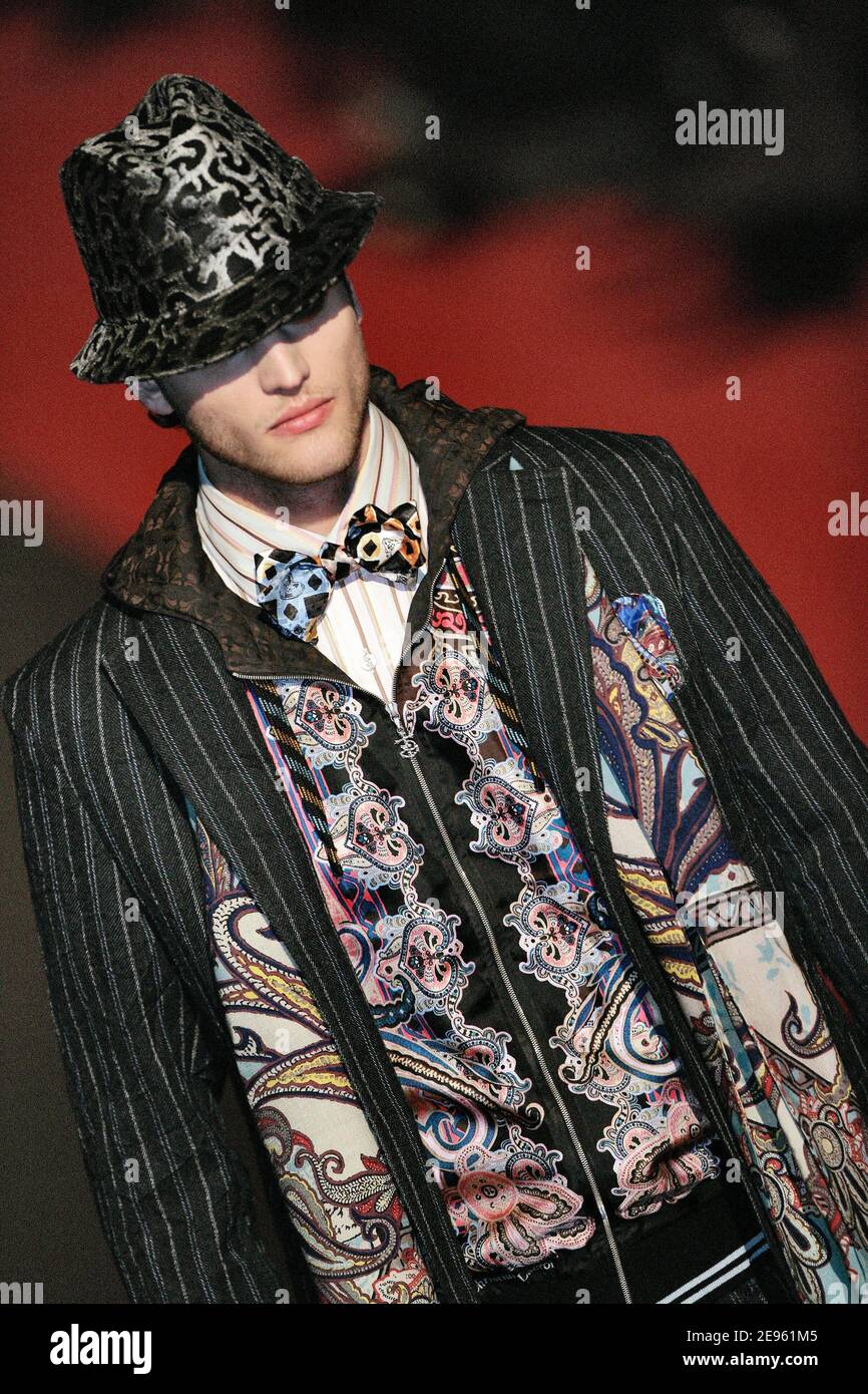 A model displays a creation for Christian Lacroix's Fall-Winter 2006 ...