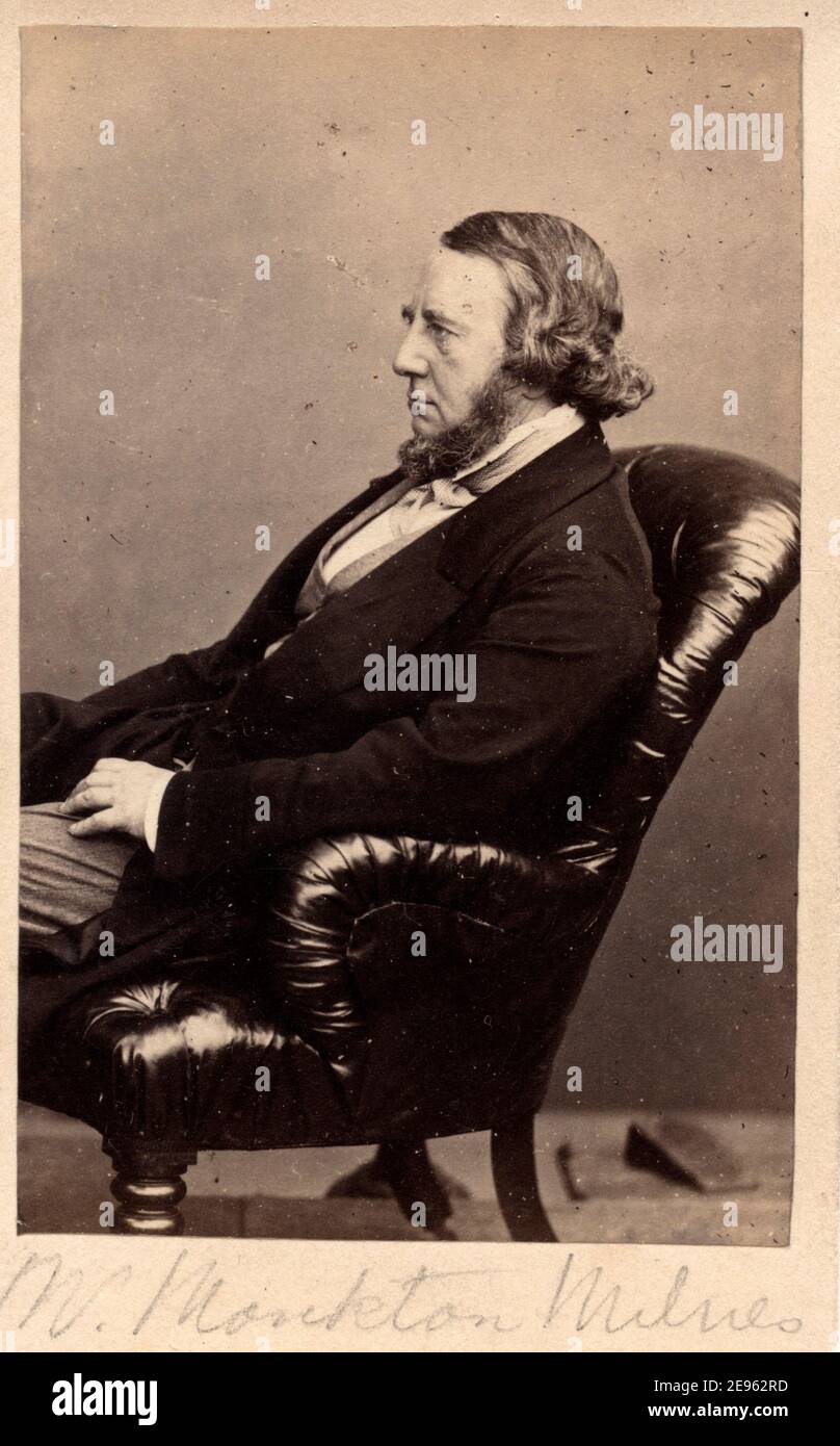 Portrait of English poet and politician Richard Monckton Milnes, 1st ...