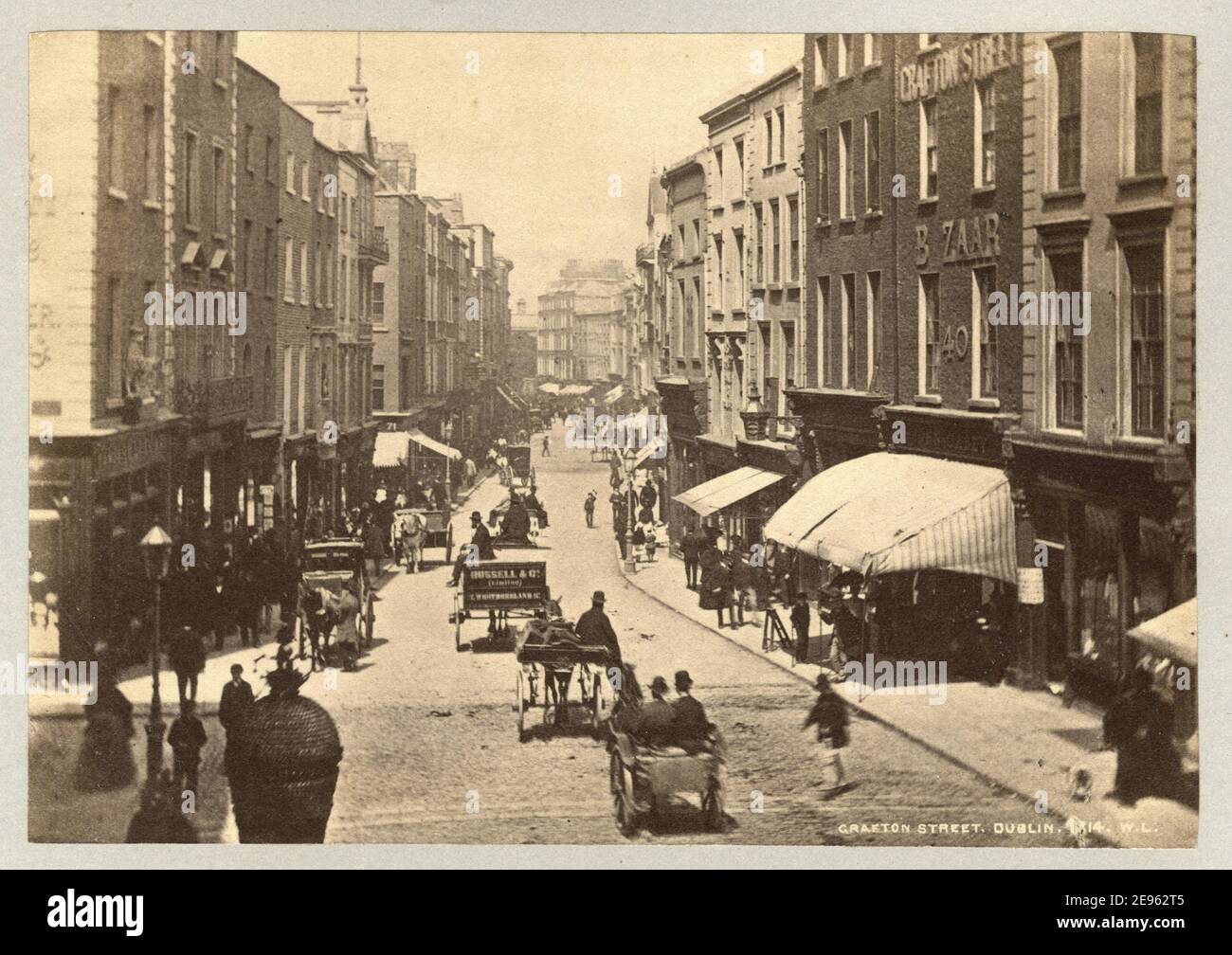 View of Grafton Street, Dublin, Ireland, ca 1885. Photography by Robert French (1841–1917 Stock ...