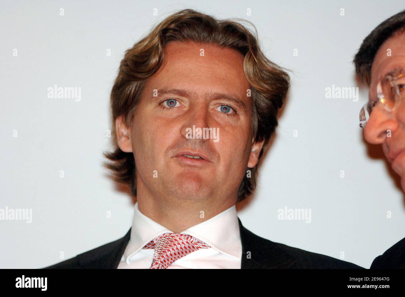 Charles Beigbeder from MEDEF attends a press conference at the Palais ...