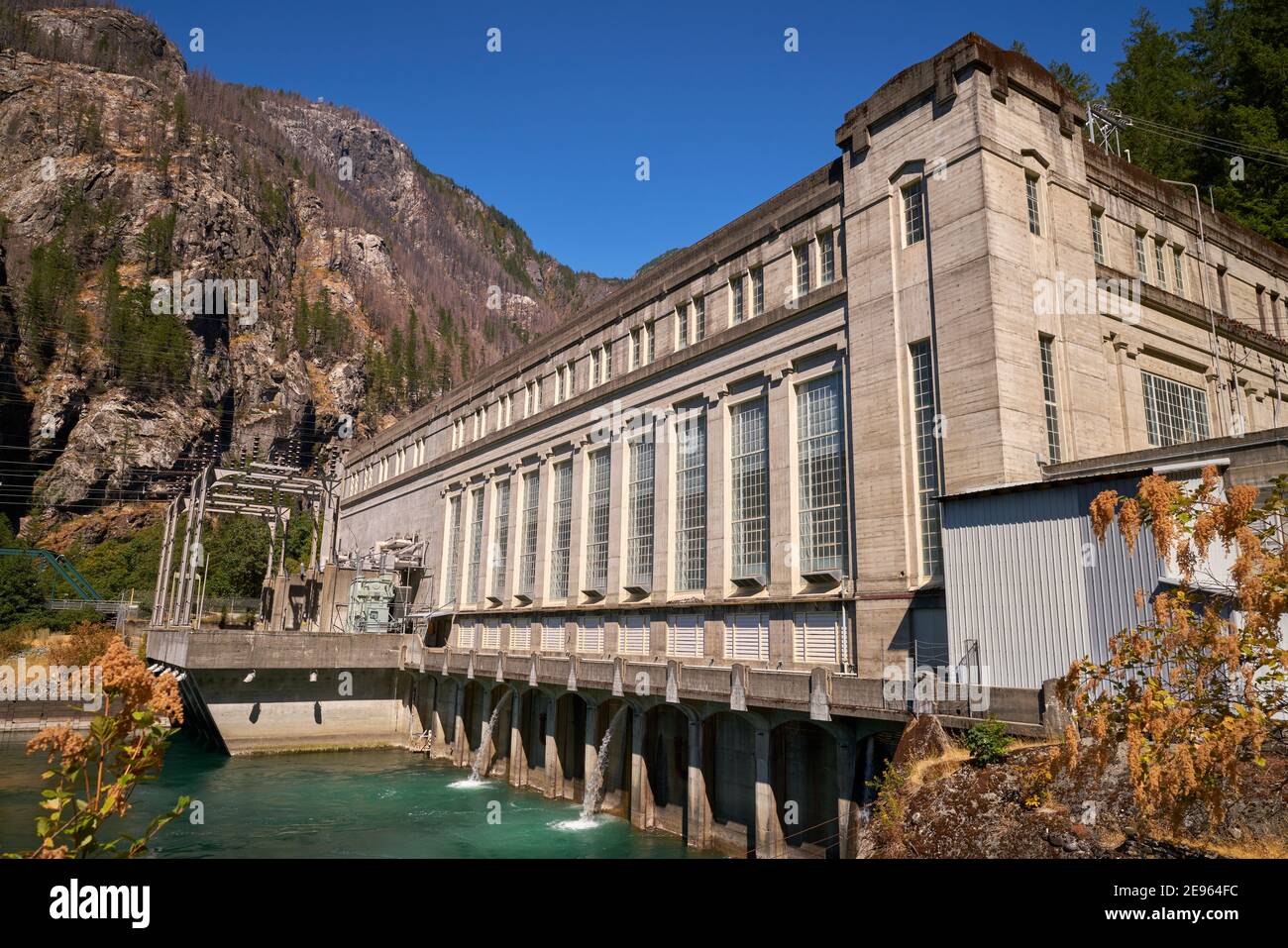 Gorge Dam Powerhouse Washington State. A hydroelectric plant on the ...