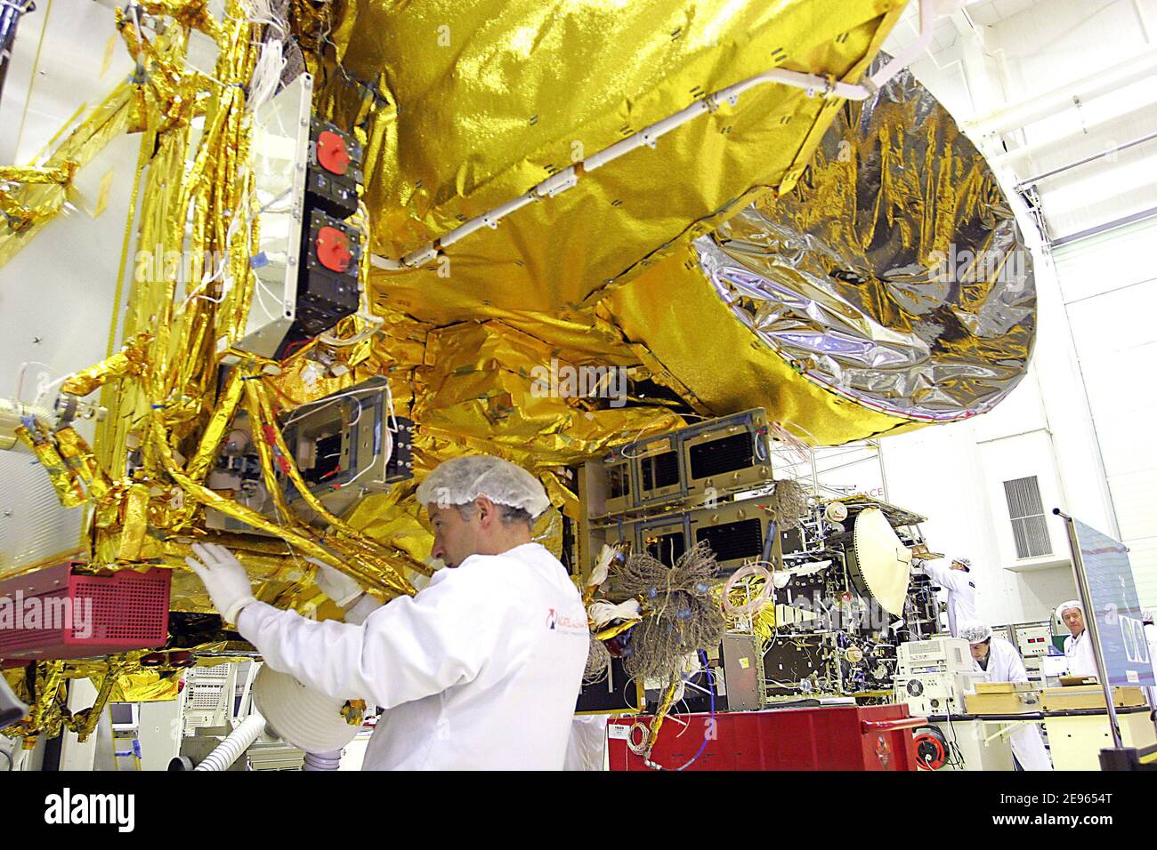 Views of the satellites factory of French-Italian group Alcatel Alenia ...