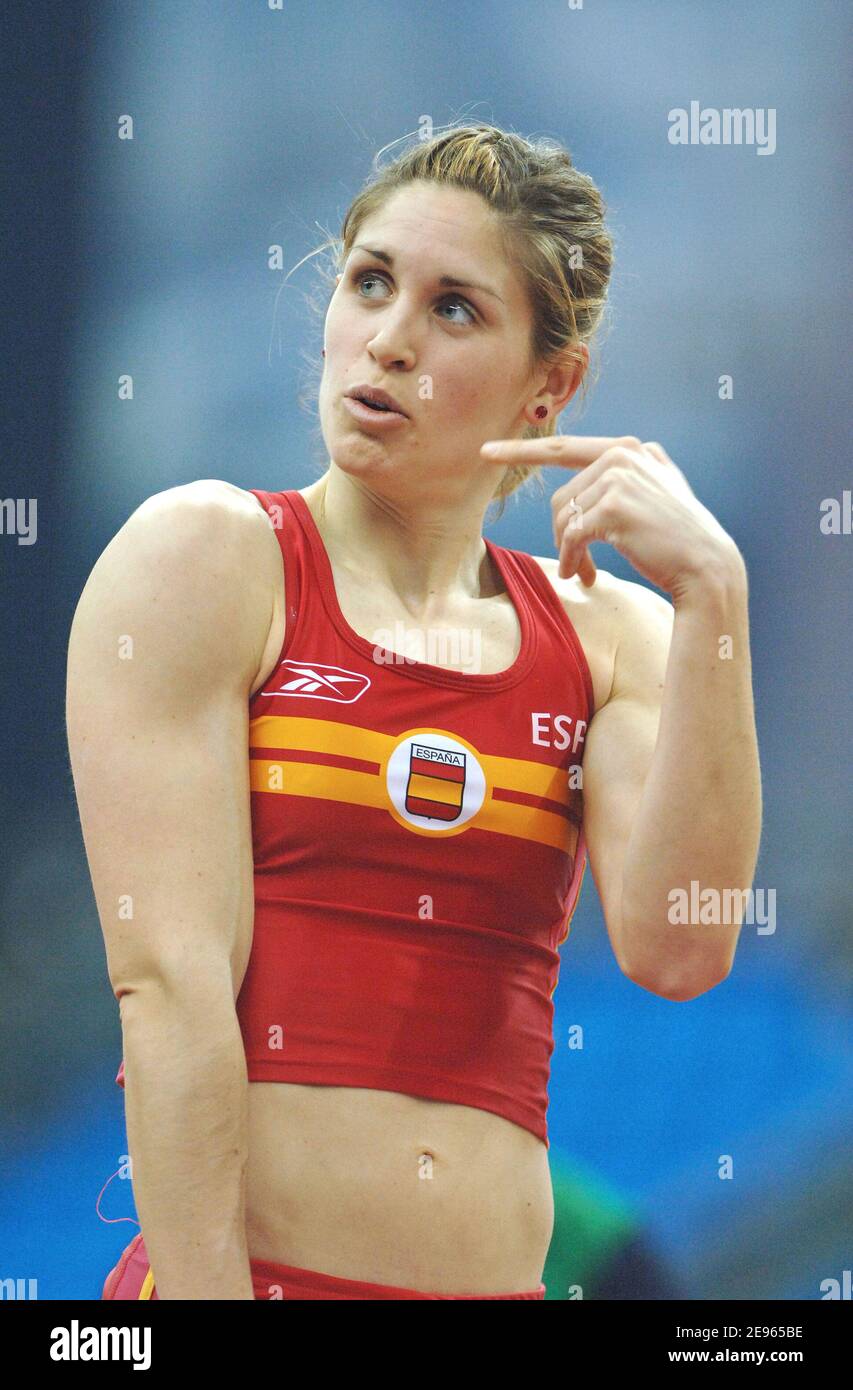 Spain's Naroa Agirre competes in the women's pole vault qualify, at the ...