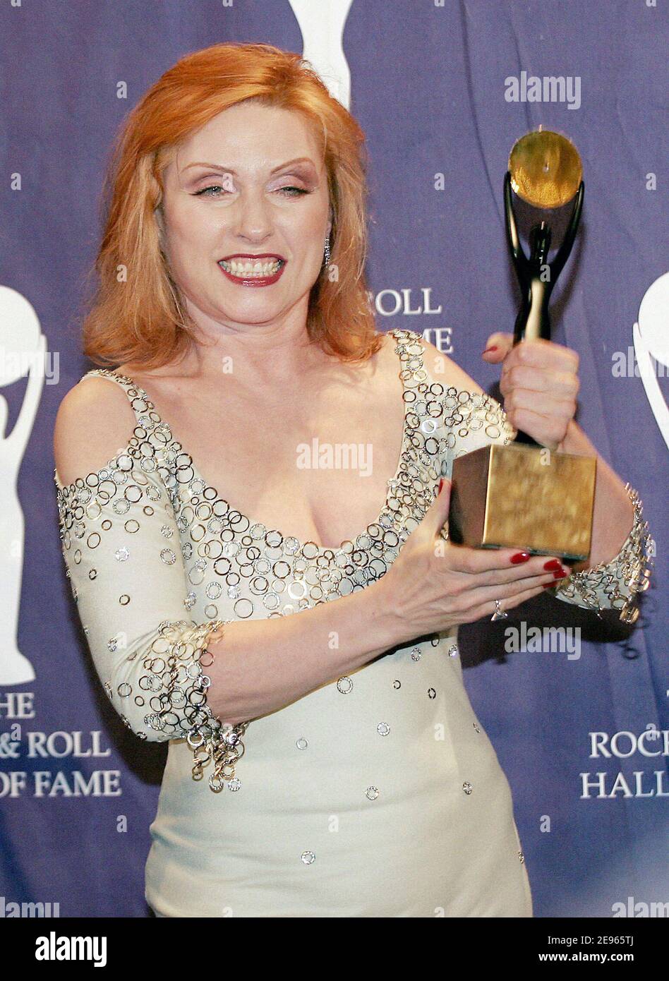 Blondie lead singer Deborah Harry poses in the pressroom at the 21st ...