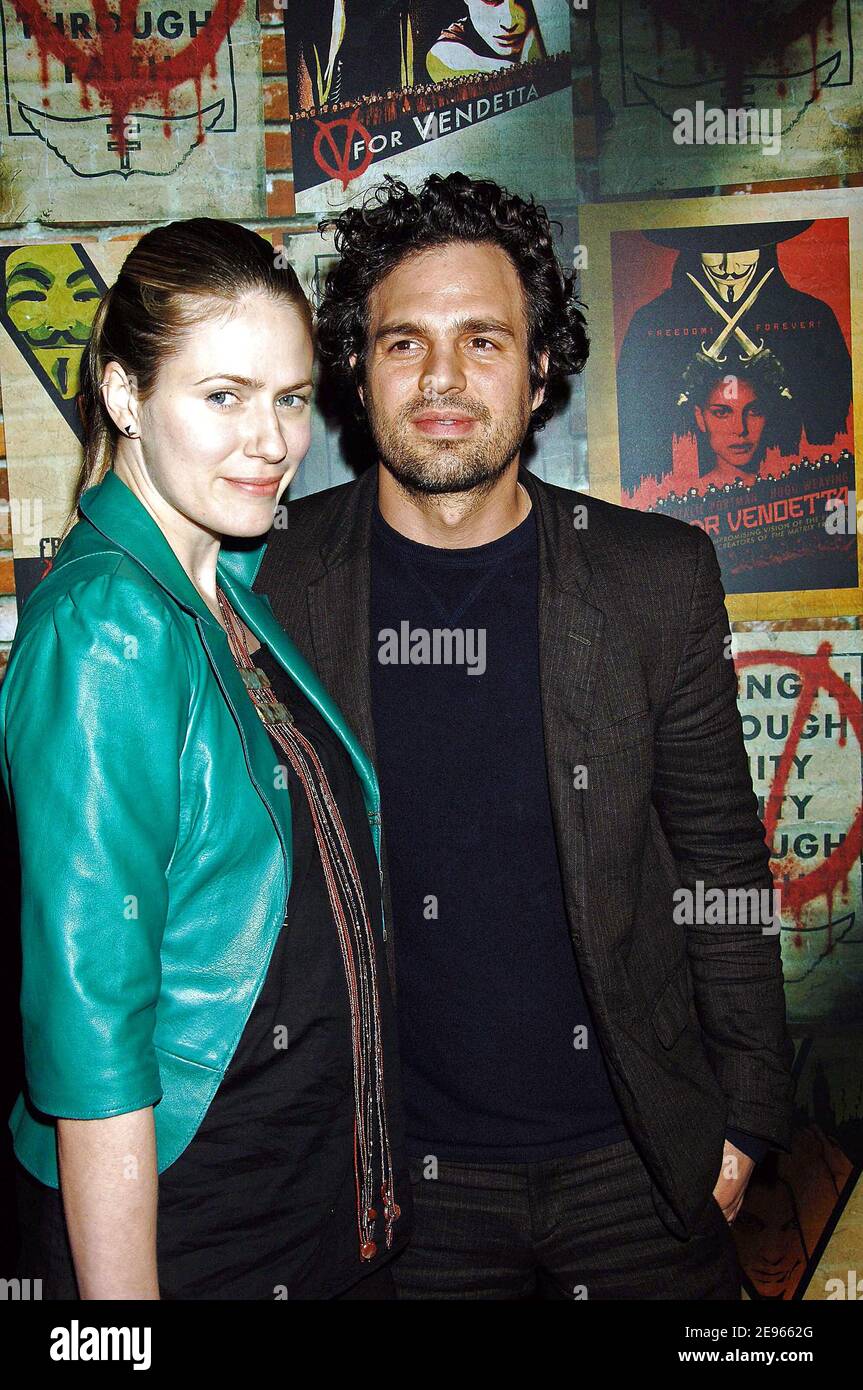 Mark Ruffalo and wife Sunrise Coigney attend the V For Vendetta New ...