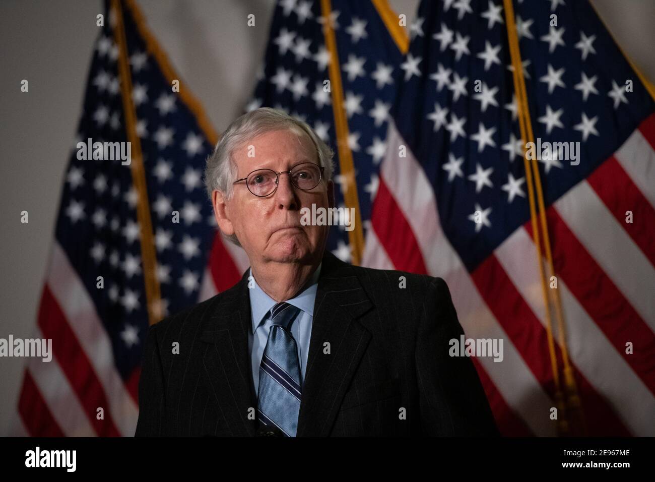 Senator Mitch McConnell (R-KY), the Senate Minority Leader, during a ...