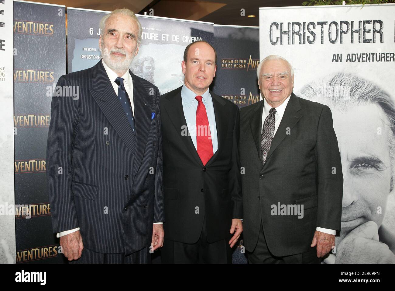 Christopher Lee, Prince Albert II of Monaco and Ernest Borgnine arrive ...