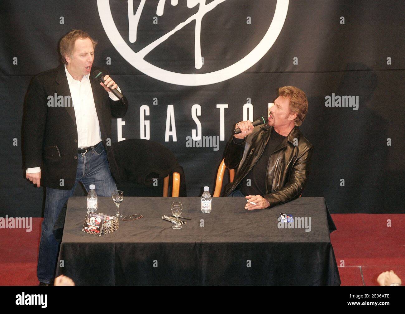 Co-stars of 'Jean-Philippe' Johnny Hallyday (r) and Fabrice Luchini ...